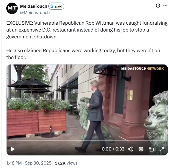 Video: Rep. Rob Wittman (R-VA01) Caught Holding Ritzy DC Fundraiser as ...