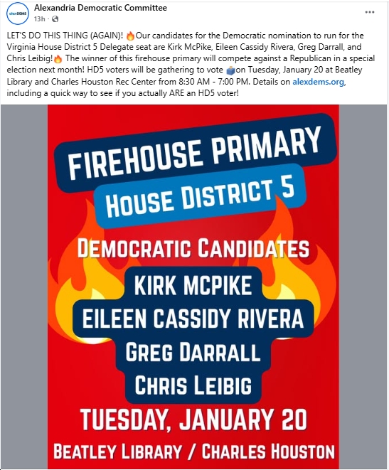 Four Candidates for the Democratic “Firehouse Primary” THIS Tuesday for ...