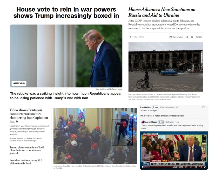 Thursday (6/4) News: "House votes to limit Trump’s Iran war powers in ...